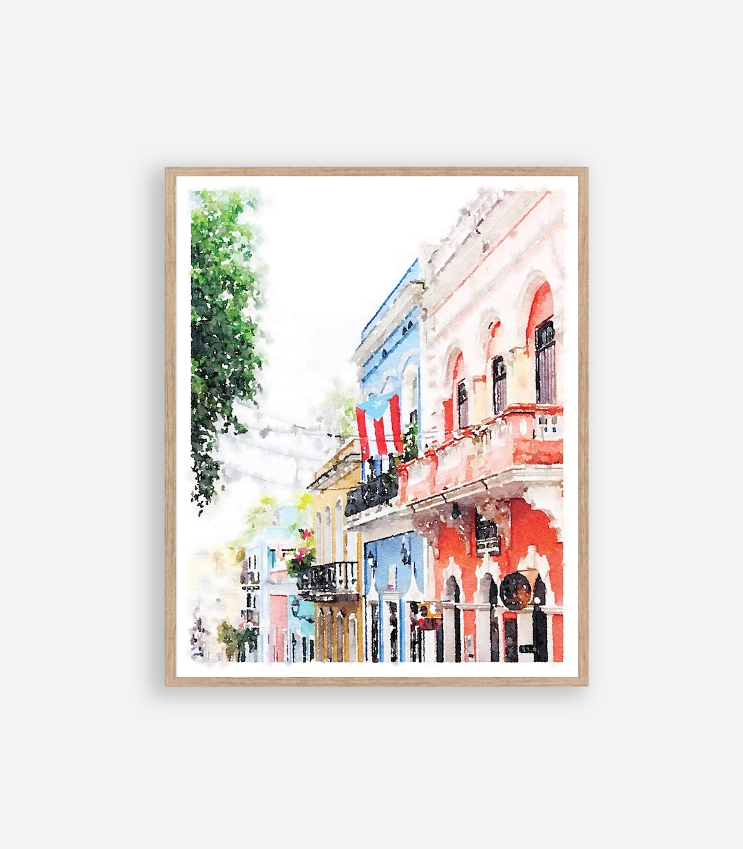 Old San Juan Puerto Rico Wall Art Watercolor Painting Digital Printable ...