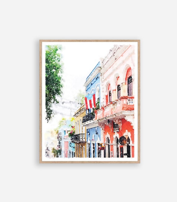 Old San Juan Puerto Rico Artwork Travel Print Digital - Etsy