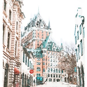 Quebec City Artwork Canada Watercolor Printable Wall Art, Travel Print ...