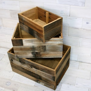 Barn Wood Storage Box | Choose Your Size - Etsy