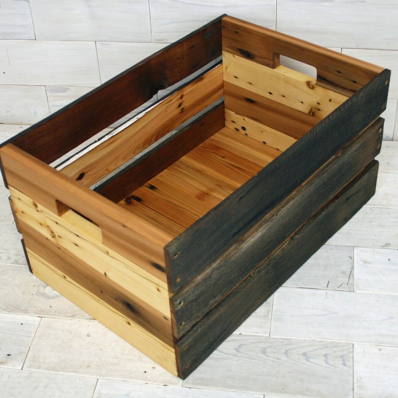 Reclaimed Wood Crate - Etsy