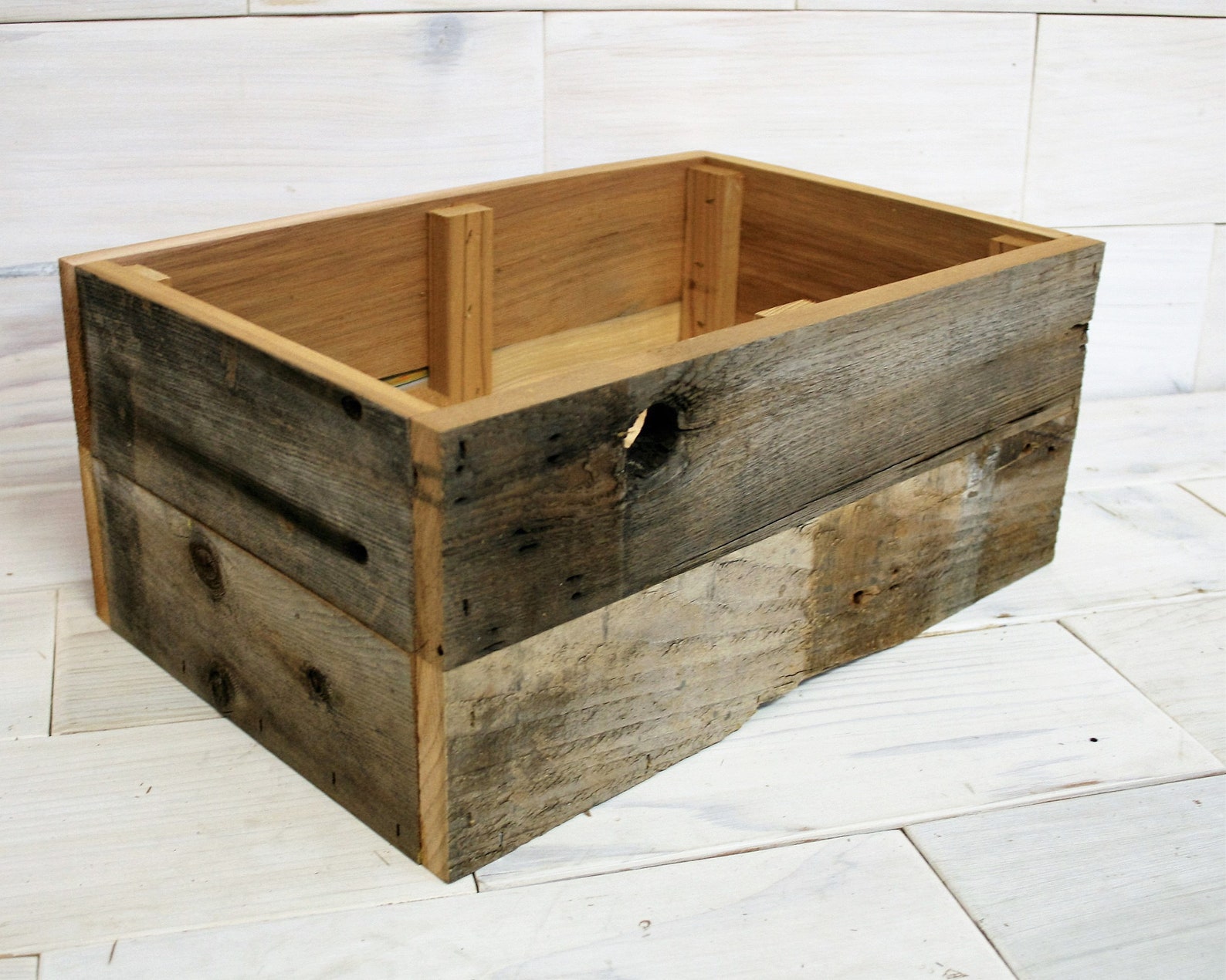 Barn Wood Storage Box choose your size | Etsy