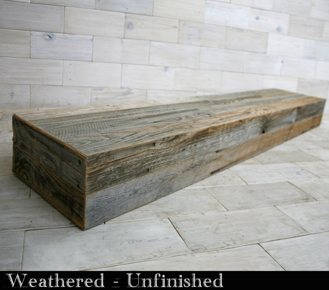 Fireplace Box Mantel | Barn Wood - Weathered Urban Wood | Choose Your ...