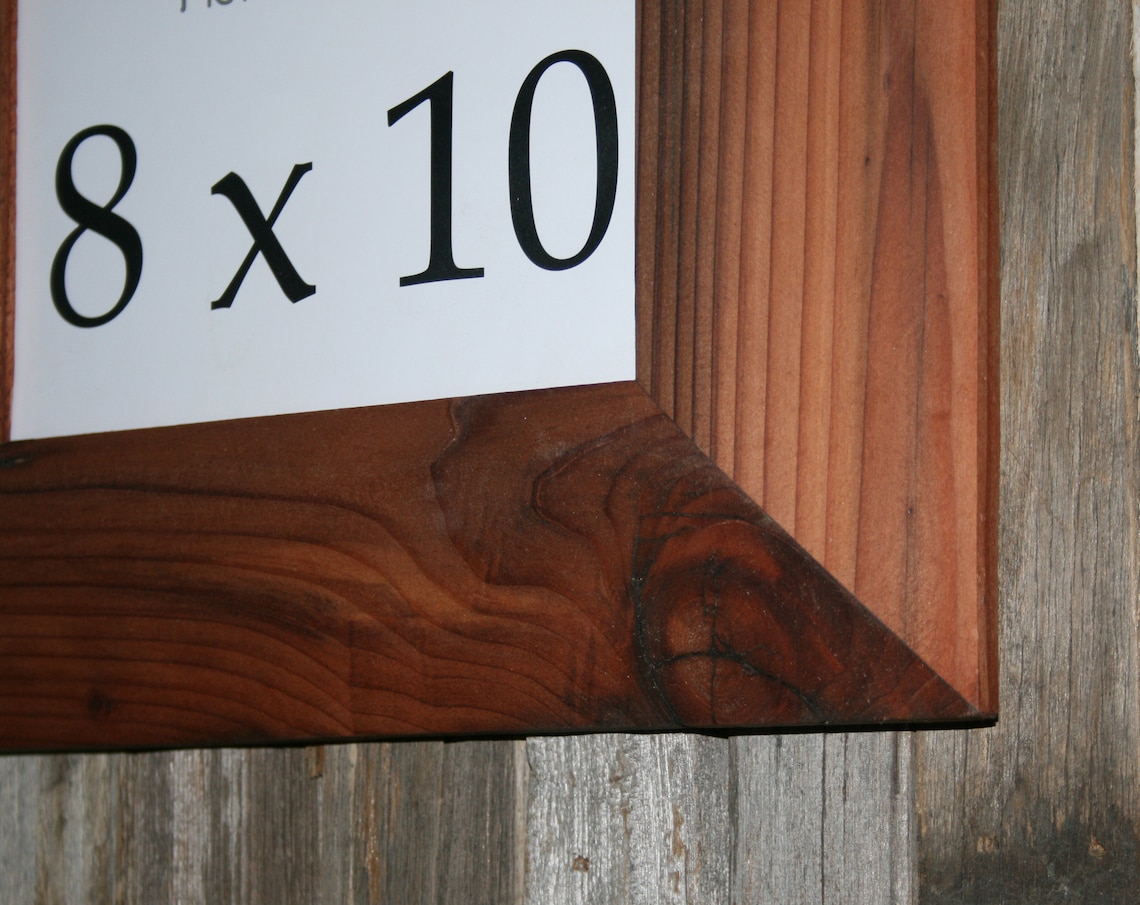 Reclaimed Redwood Picture Frame Inclined-3" | Choose Your Size 12" X 20 ...