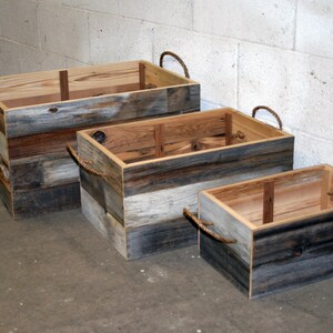 Barn Wood Storage Box | Choose Your Size - Etsy Canada