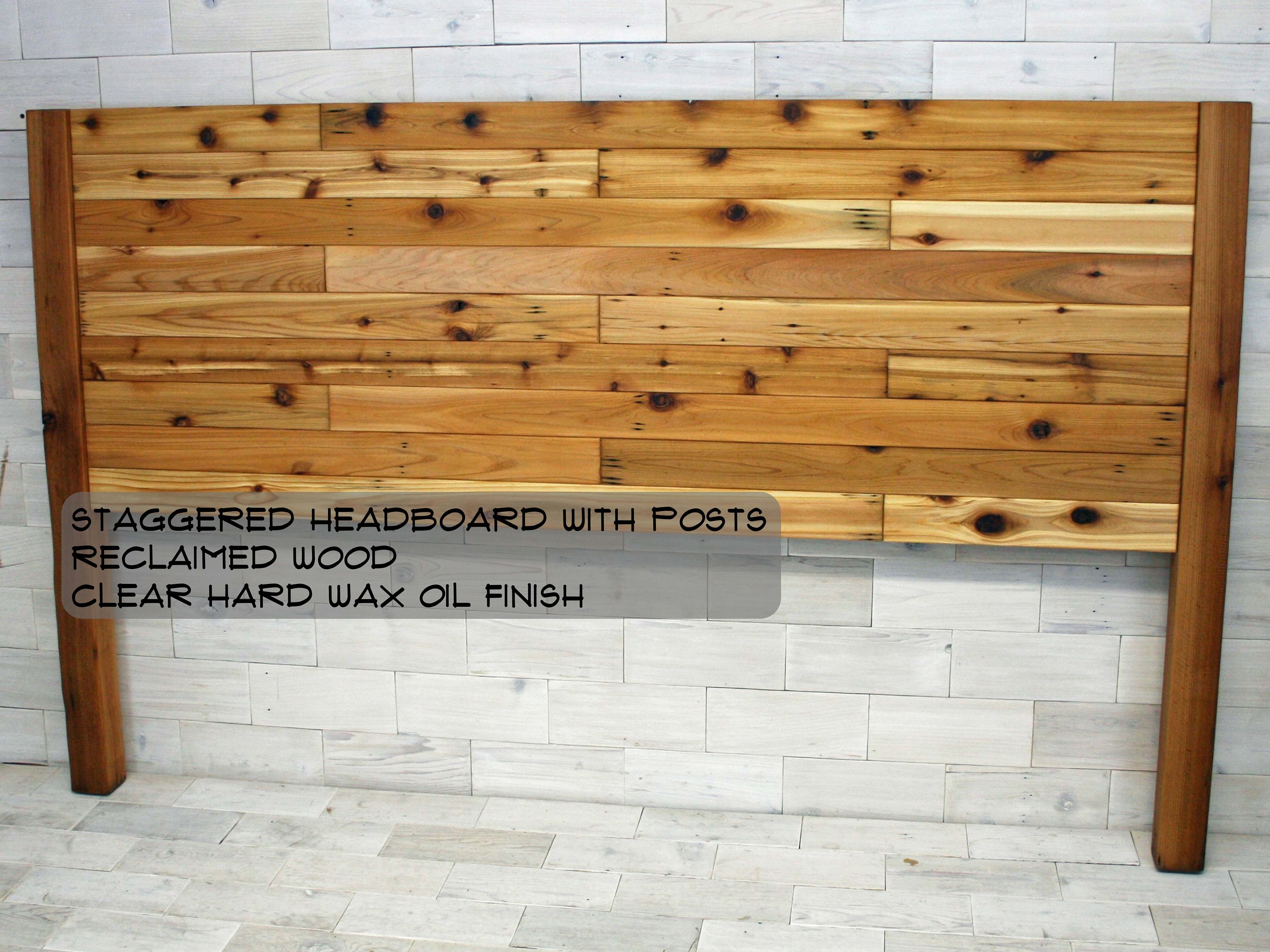 Reclaimed Cedar Wood Hanging Headboard or Headboard with Posts all sizes Remilled Staggered Design