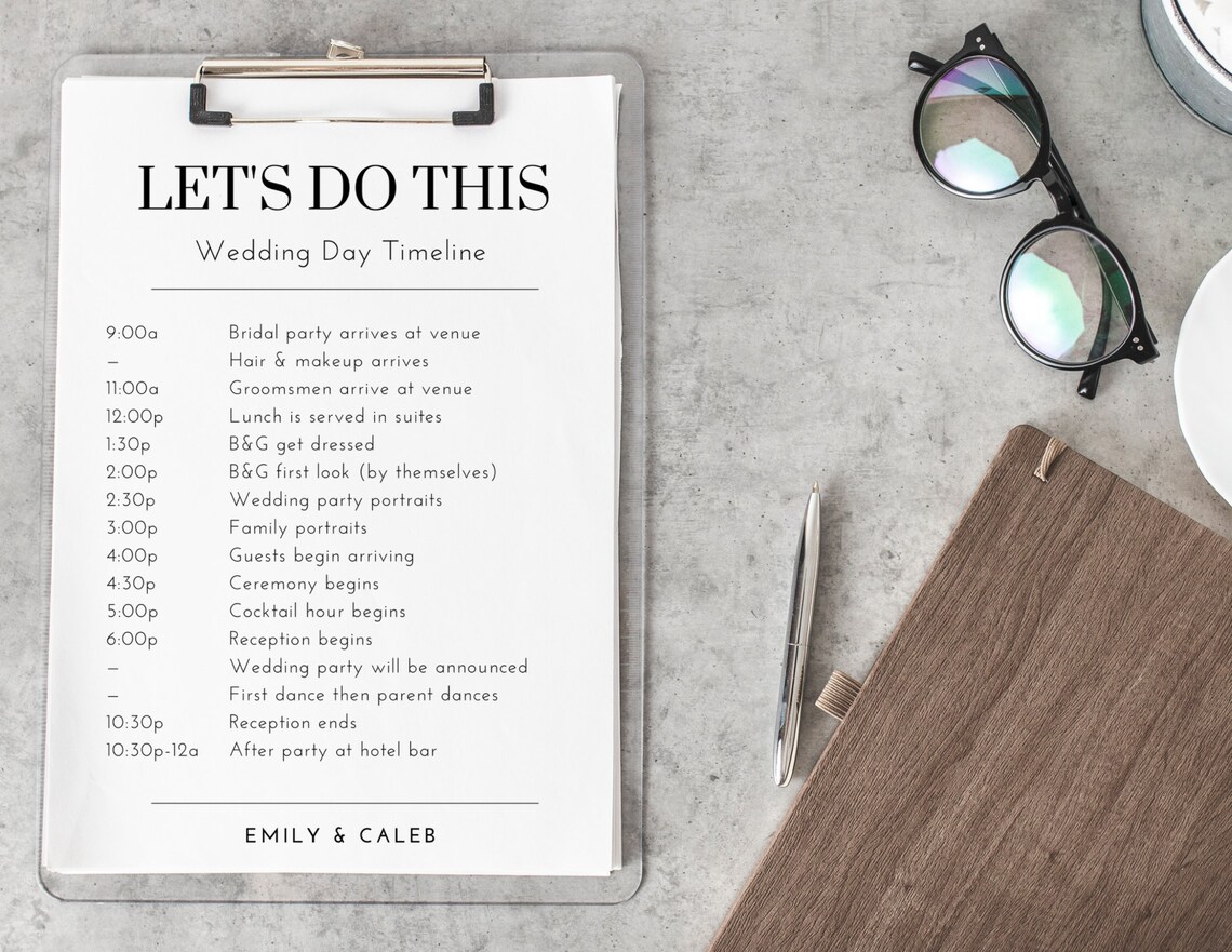 Wedding Timeline Editable Template, Modern Wedding Design, Wedding ...