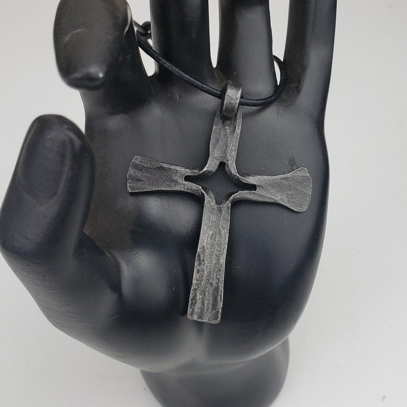Forged Split Cross Necklace - Etsy