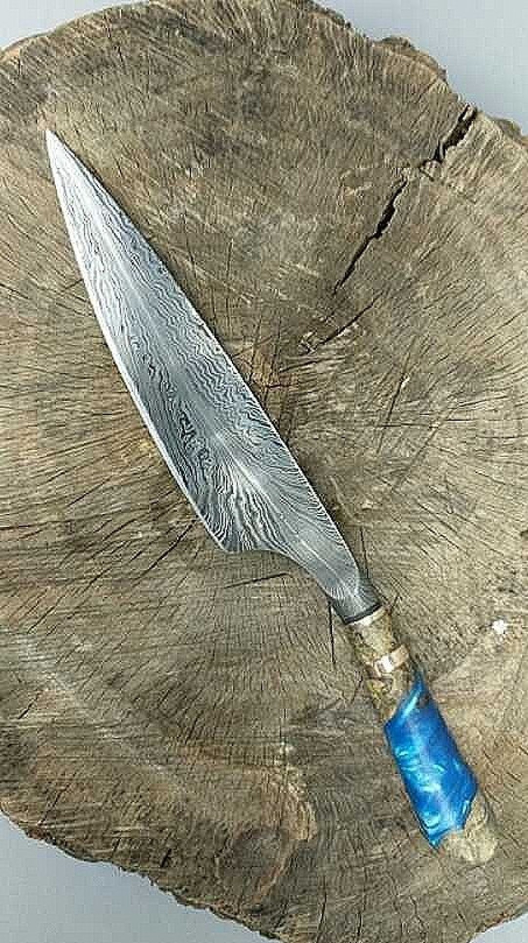 Feather Damascus Chef Knife - Etsy