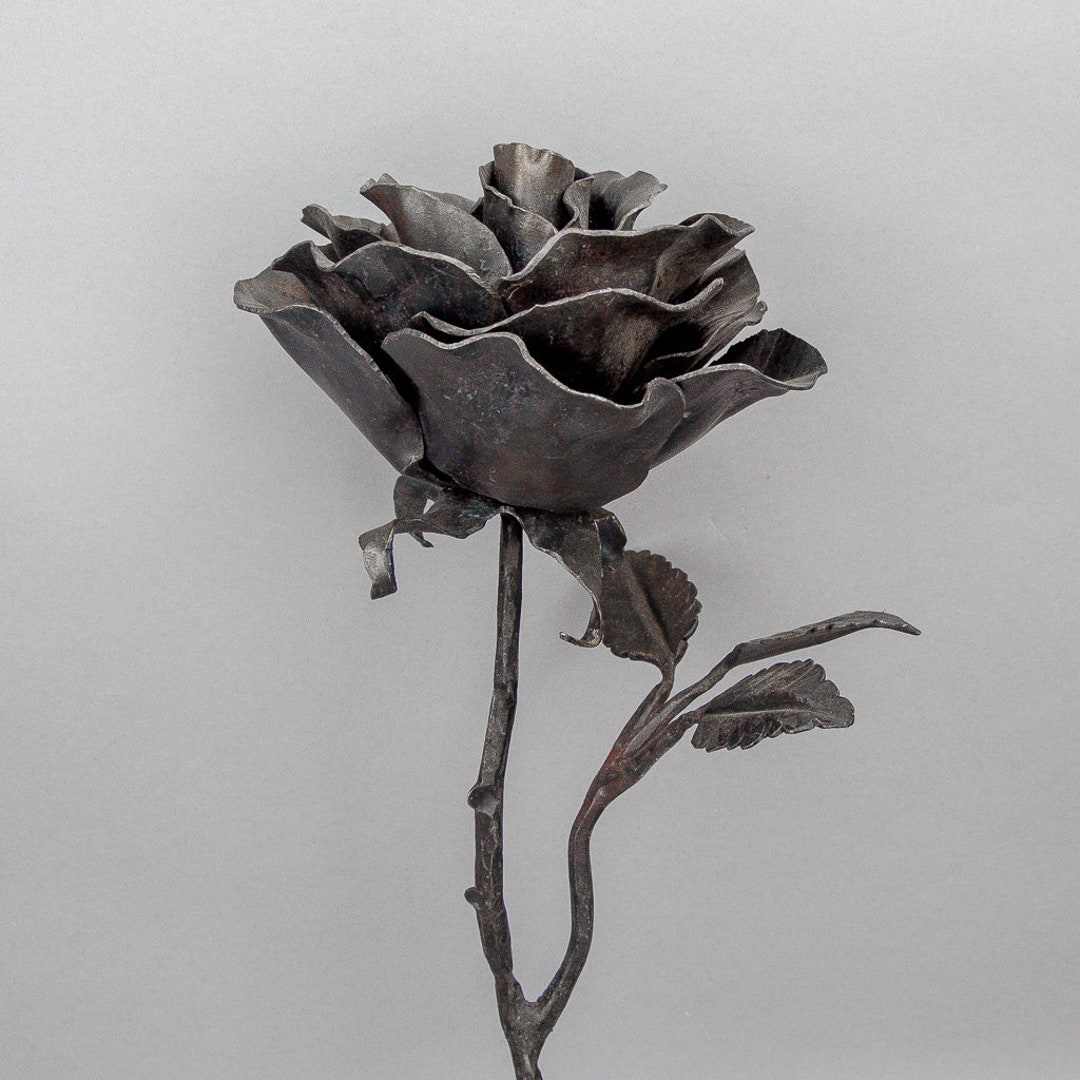 18 Hand Forged Iron Rose - Etsy