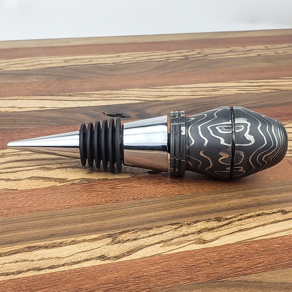 Jelly Roll Damascus Wine Stopper - Etsy