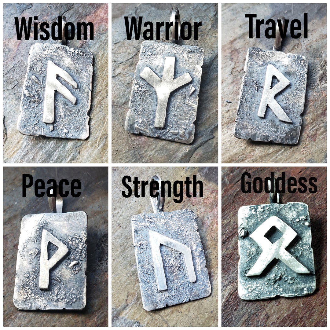 Nordic Charm, Rune Necklace, Goddess Rune, Warrior Rune, Strength Rune ...