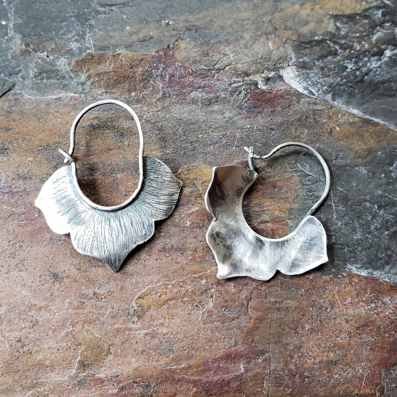Lotus Earrings Lotus Flower Silver Stamped Earrings Silver | Etsy