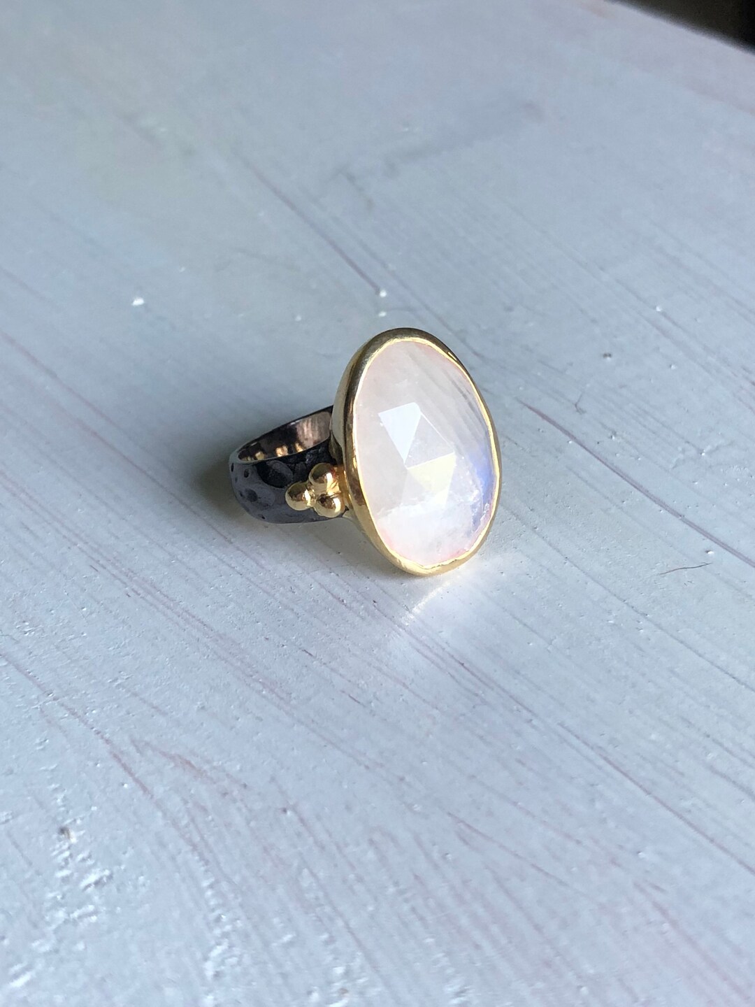 Gorgous Unique Gun Metal & 14k Yellow Gold Plated Sterling Silver 925 ...