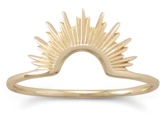 Silver Sunburst Ring - Etsy