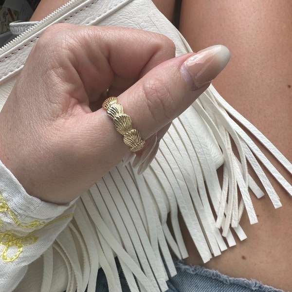 Carved Shell Ring - Etsy