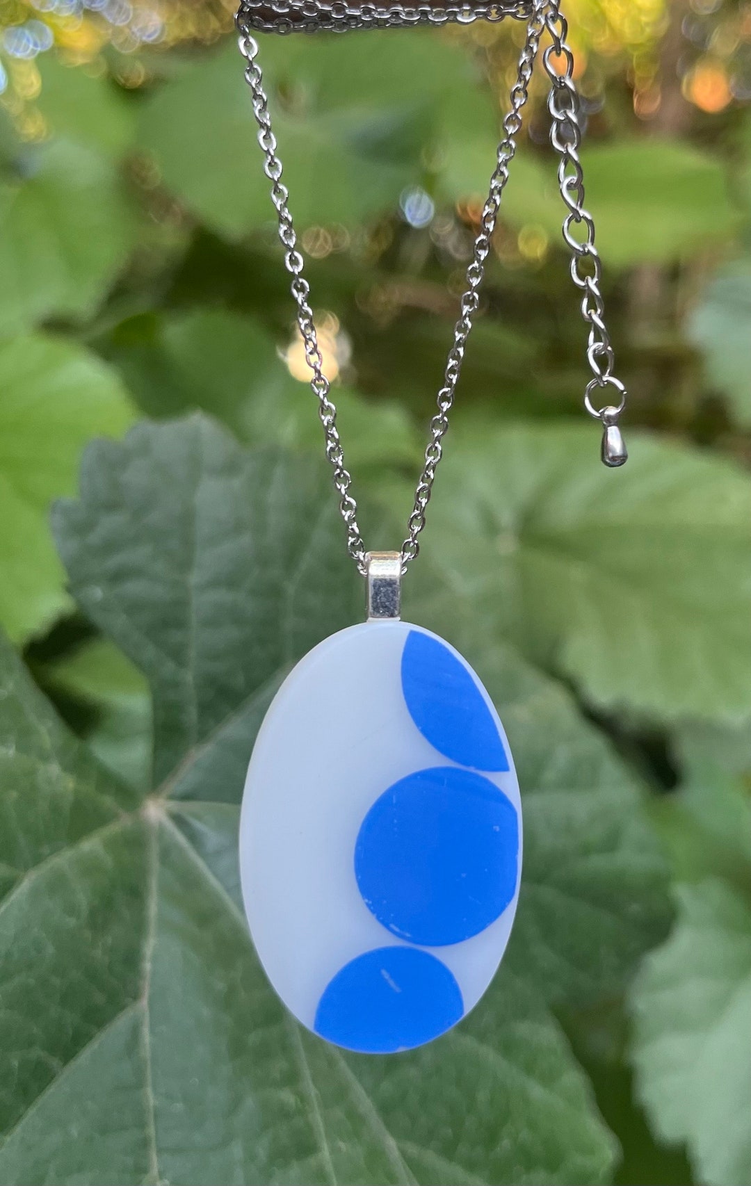 PYREX Blue Dot Pendant - Etsy