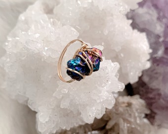 Peacock Ore Ring | Etsy