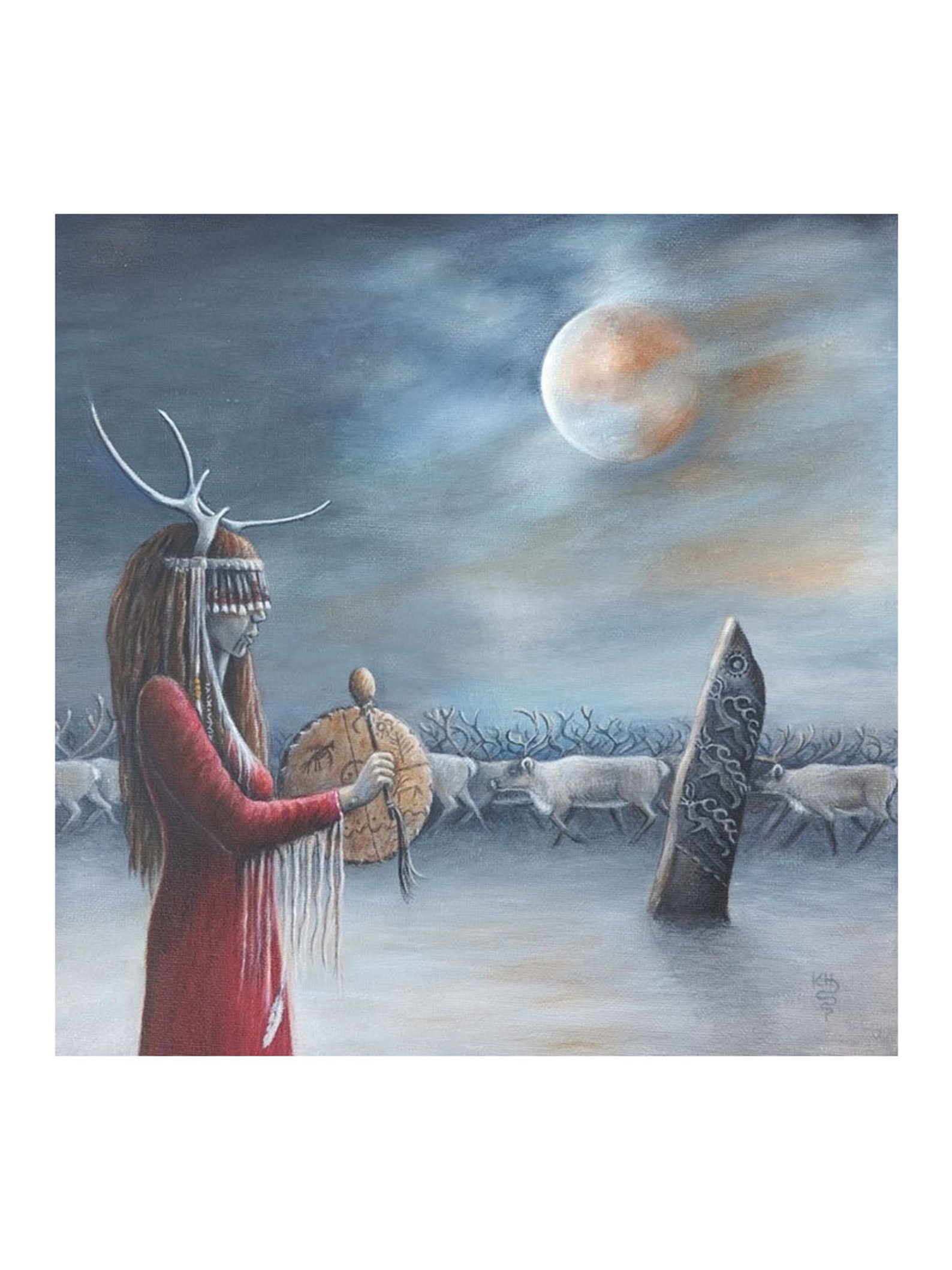 Deer Mother 280 X 335mm Giclée Print Antlered Goddess - Etsy