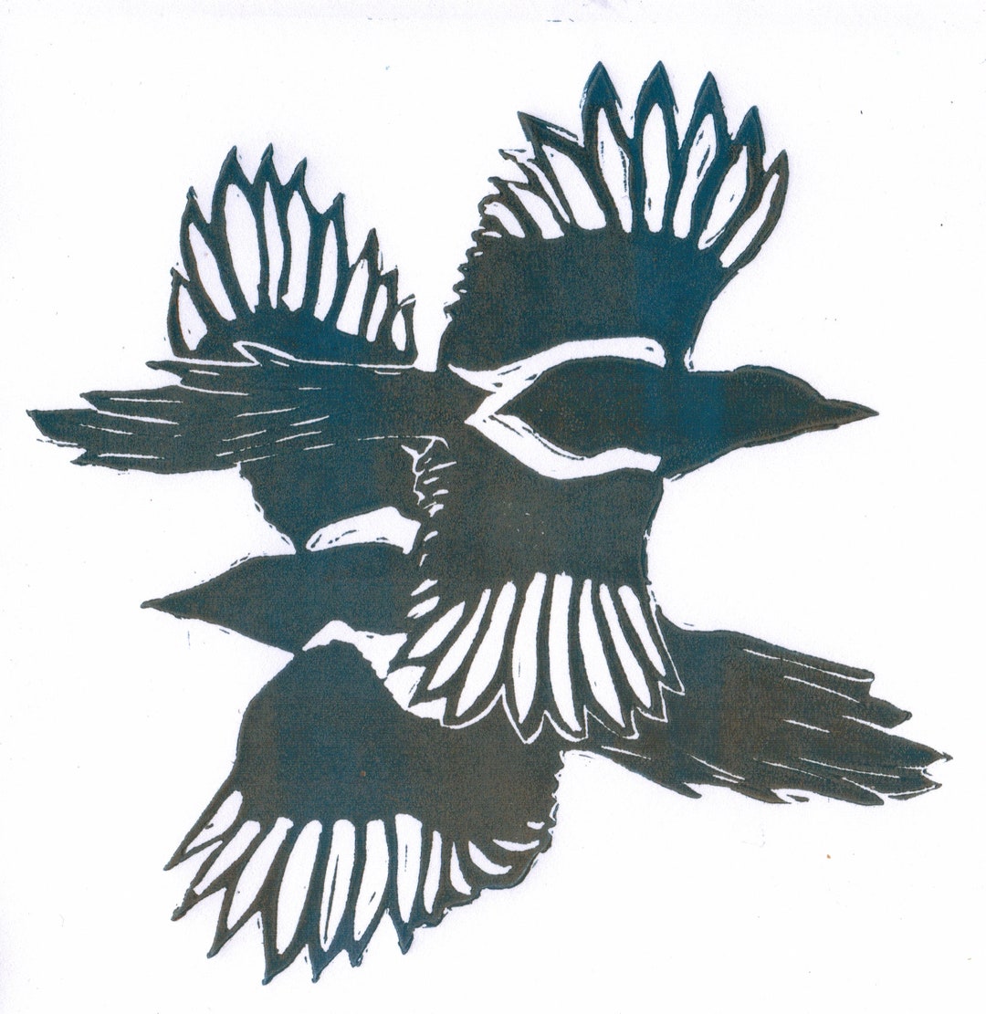 Two for Joy Lino Cut Print - Etsy