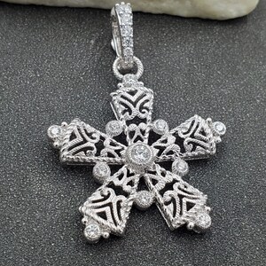 Judith Ripka Diamonique CZ 925 Sterling Silver Snowflake Enhancer ...