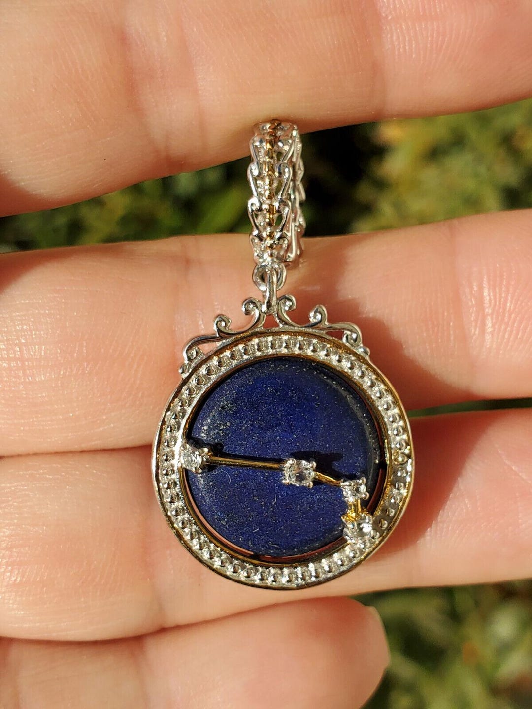 Michael Valitutti Gems En Vogue Lapis Gold Sterling Aries Zodiac Charm ...