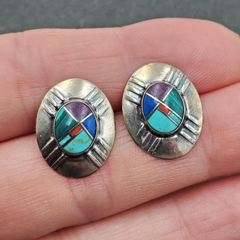 Native Inlay Earring - Etsy