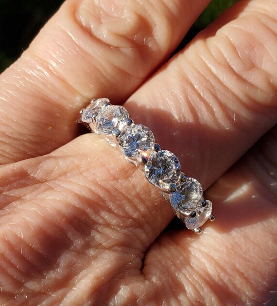 JTV Bella Luce White Diamond Simulant Platinum Over Sterling Silver Ring Size 9