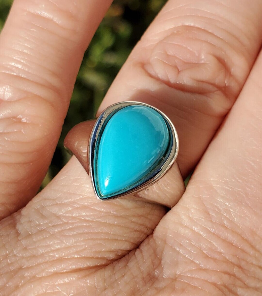 QVC Designer Pear Cut Sleeping Beauty Turquoise 925 Sterling Silver ...