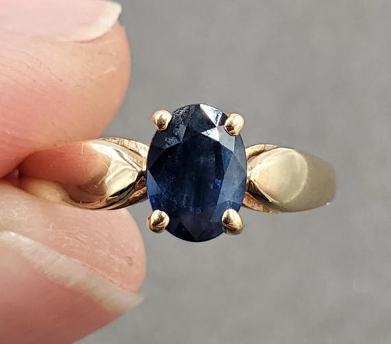 Nachlass QVC Solid 14K Gelbgold 0 78 Karat Saphir Solitar Ring GroBe 7 VIDEO Etsy