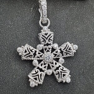 Judith Ripka Diamonique CZ 925 Sterling Silver Snowflake Enhancer ...