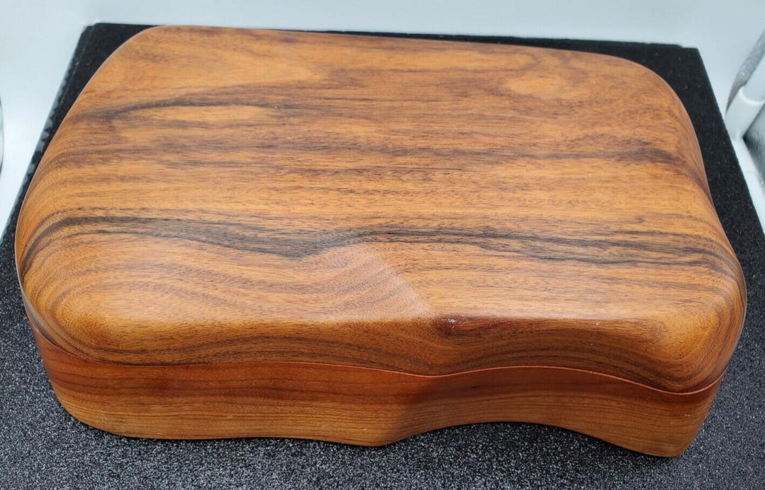Vintage 1989 Signed John Pollock Artisan Wood Box Hinged Jewelry ...