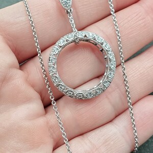 MEDA Vintage Victorian Style CZ Circle Pendant 925 Sterling Necklace 18 ...