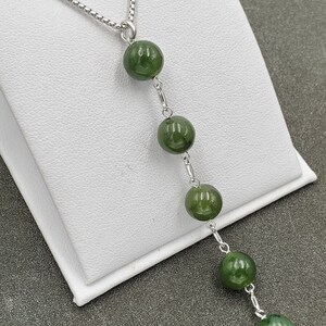 HSN Jade of Yesteryear 925 Sterling Green Jade Beaded Y-drop Necklace ...