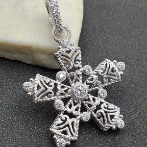 Judith Ripka Diamonique CZ 925 Sterling Silver Snowflake Enhancer ...