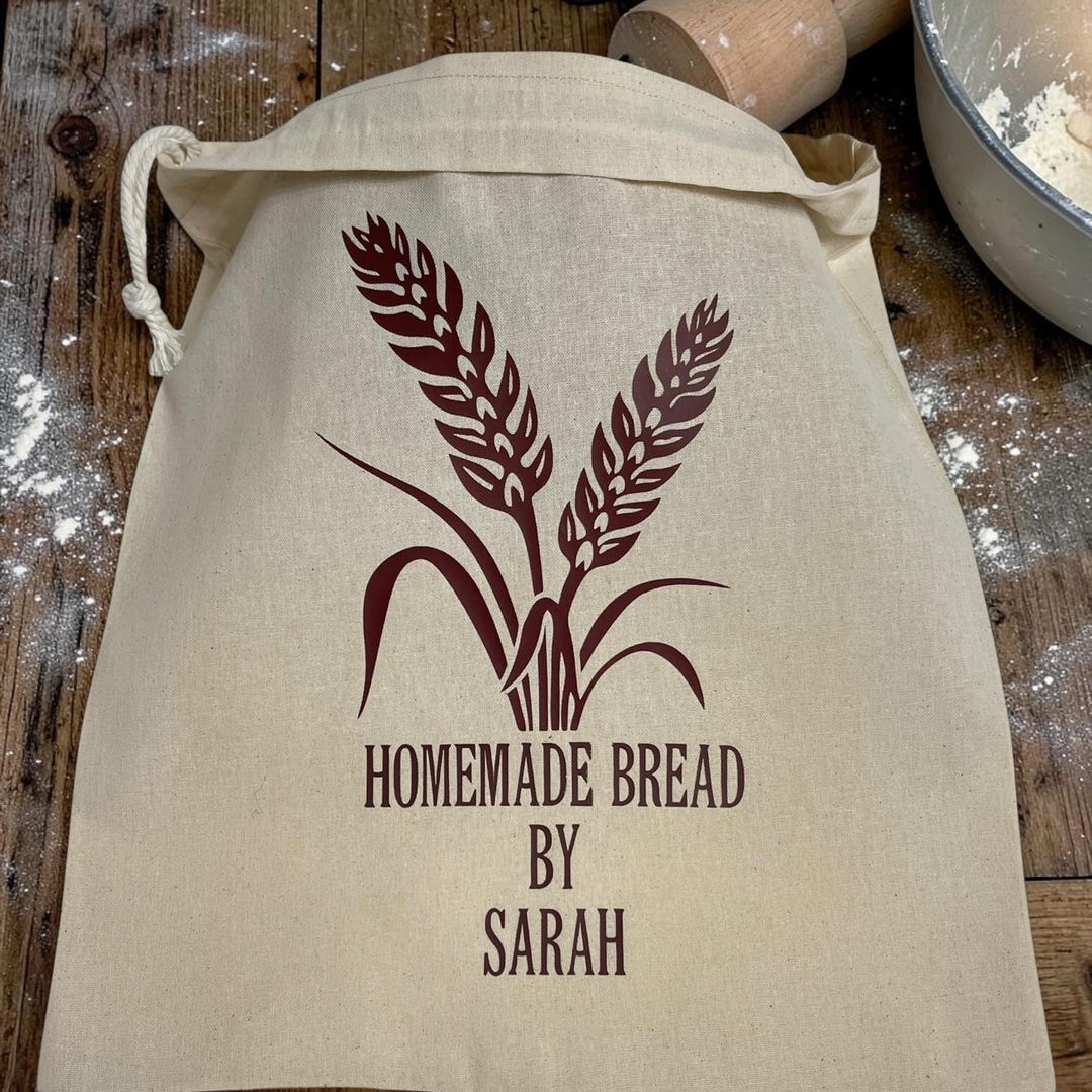 Personalized Cotton Bread Bag | Reusable Muslin Bread Storage ...
