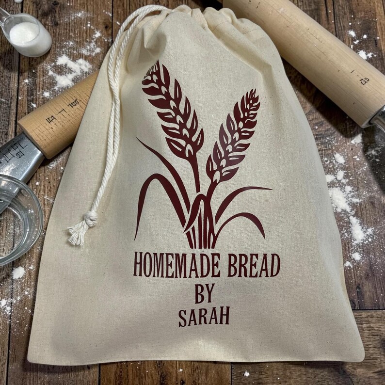 Personalized Cotton Bread Bag | Reusable Muslin Bread Storage ...