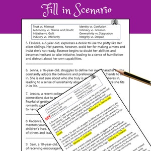 Erik Erikson Scenarios | Instant Download | Psychology Study Guide ...