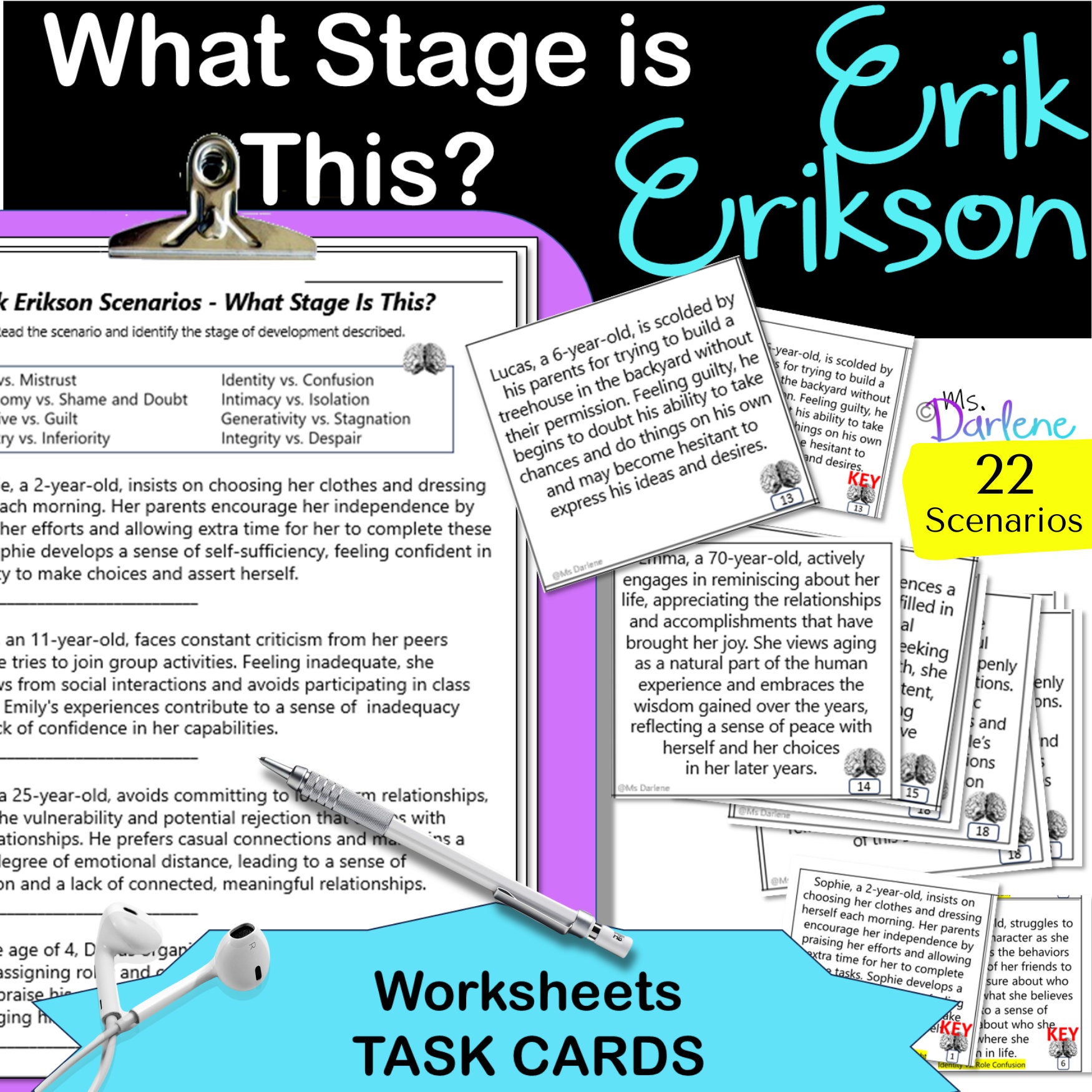 Erik Erikson Scenarios | Instant Download | Psychology Study Guide ...
