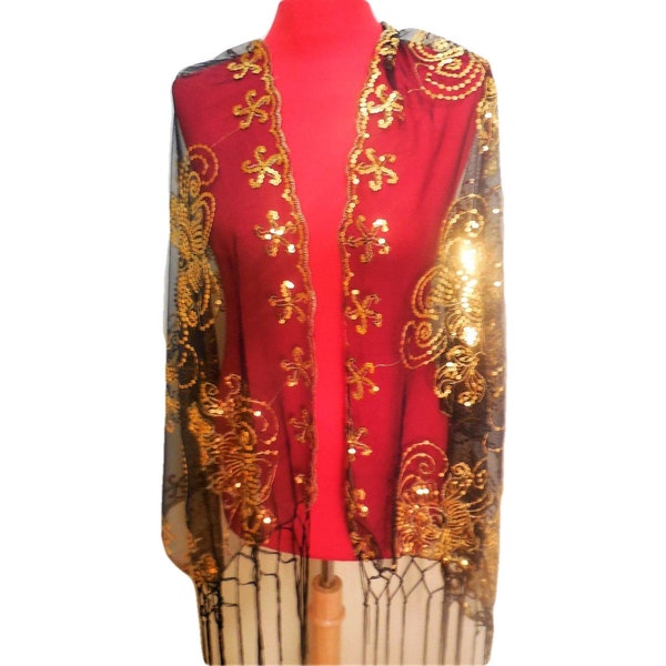 Sheer Gold Shoulder Wrap - Etsy