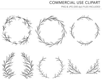 Wreath clipart | Etsy