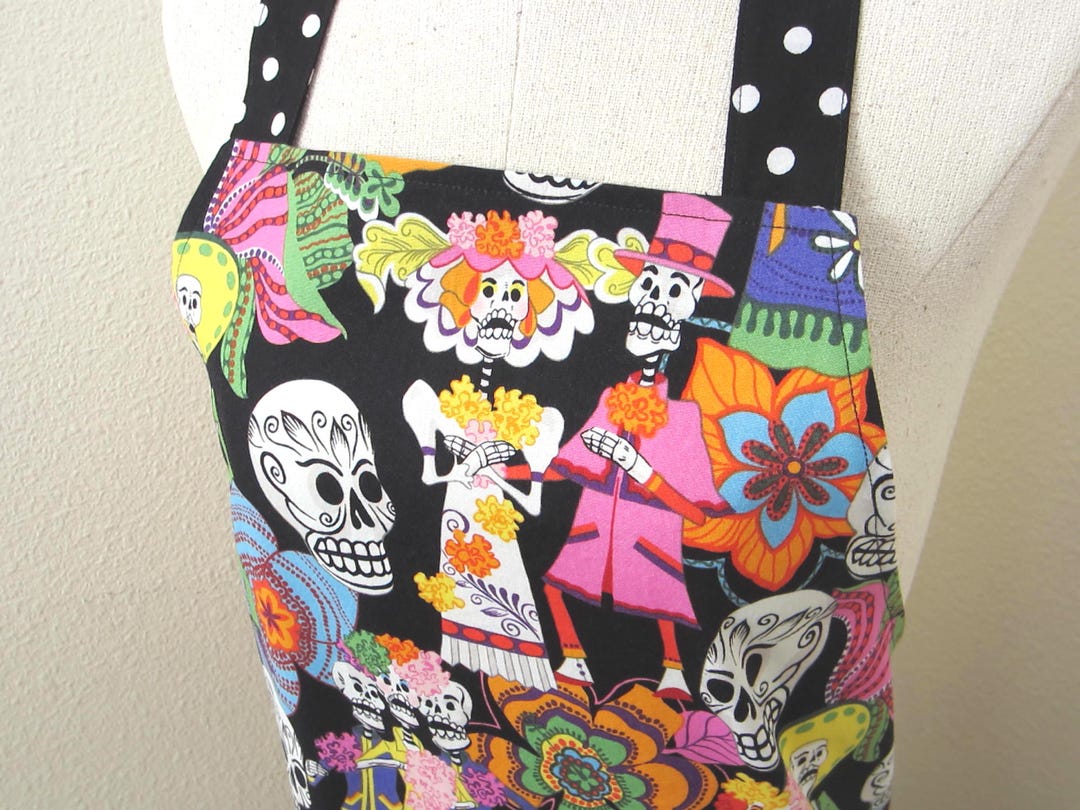 Folkloric Apron Day of the Dead Apron Wedding Couple Dia De Los Muertos ...