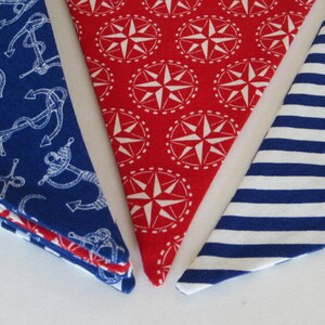 Nautical Banner -nautical Party Garland - Anchors - Red White Blue ...