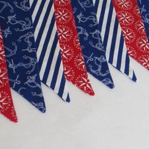 Nautical Banner -nautical Party Garland - Anchors - Red White Blue ...