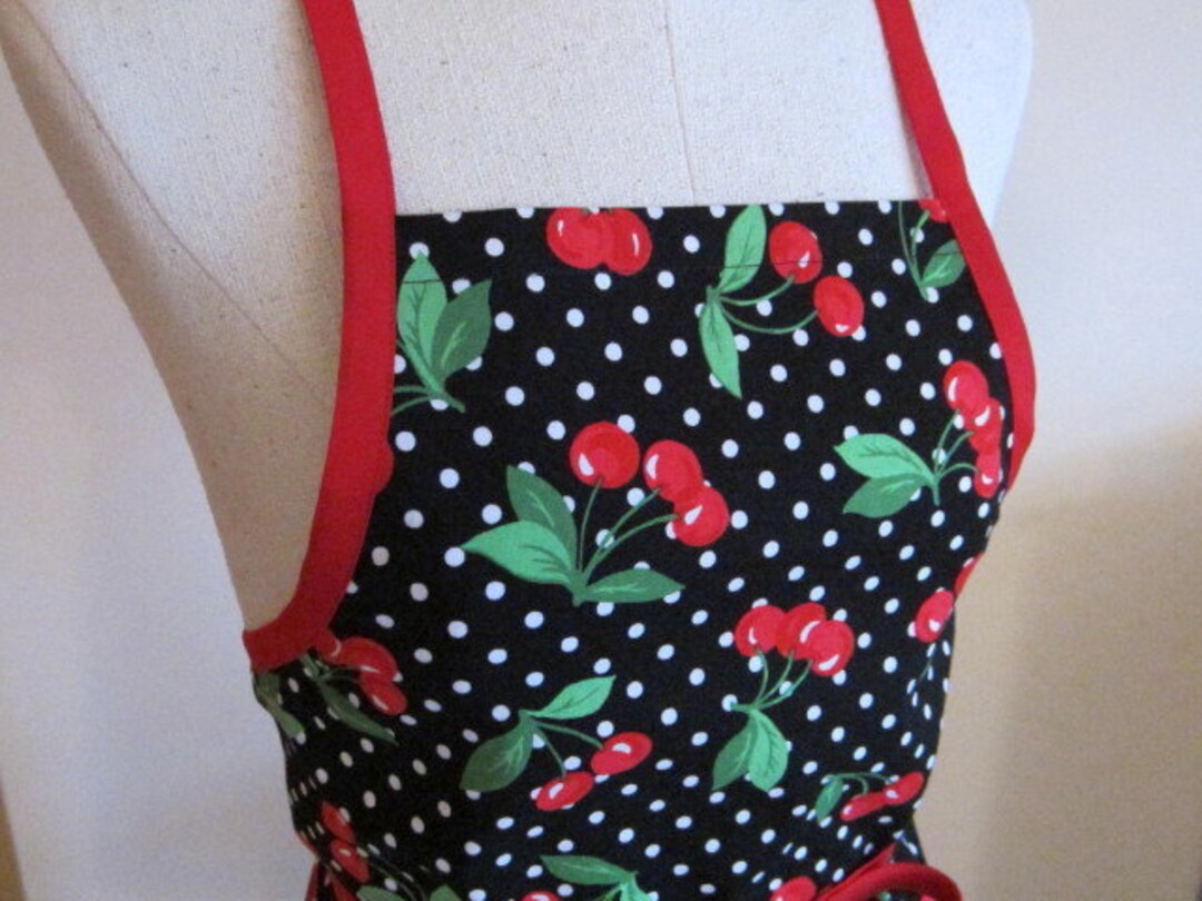 Petite Apron Tween Apron Cherries Apron Small Teen Apron Party Prep ...