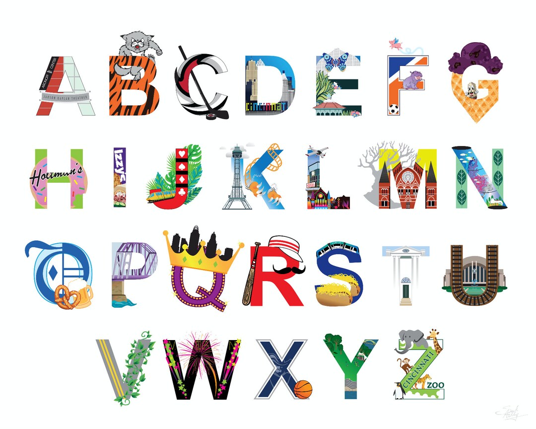 16x20 Cincinnati ABC Poster - Etsy