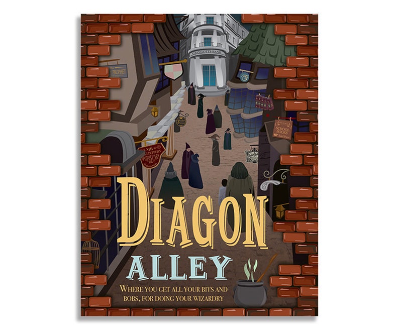 Harry Potter Diagon Alley Poster - Etsy