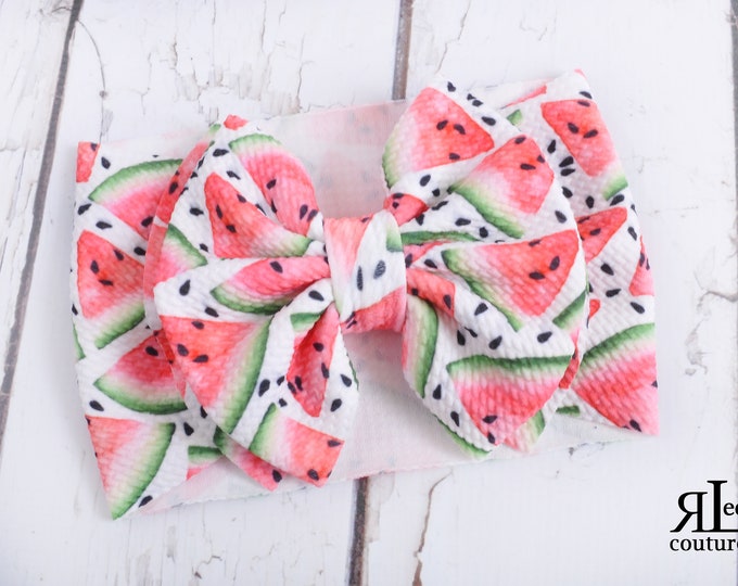 Watermelon Bow - Pull Proof - Stretchy Watermelon Headwrap ...
