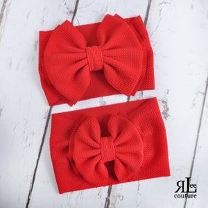 Red Bow - Pull Proof - Stretchy Red Headwrap - Permanently Sewn Wrap ...