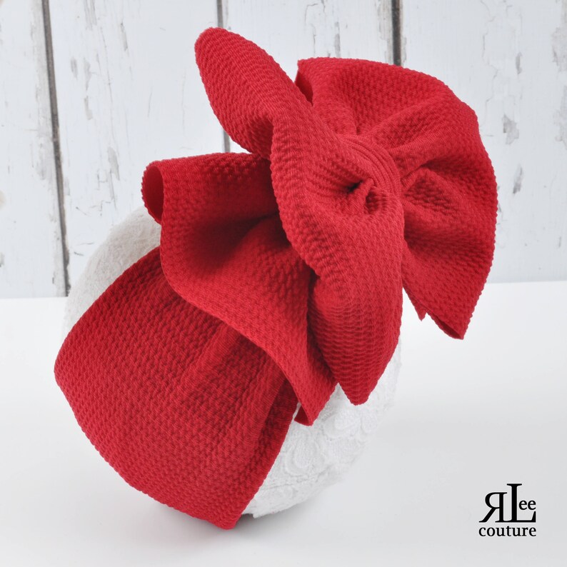 Dark Red Bow Dark Red Headwrap Baby Bow Big Red Bow - Etsy